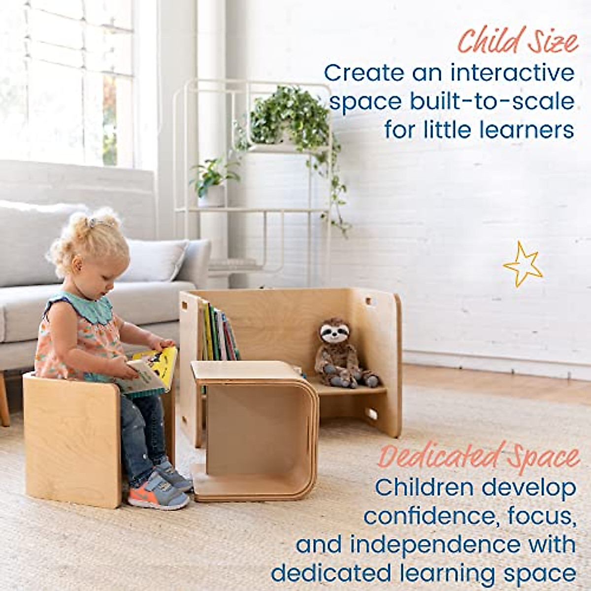 ECR4Kids Premium Bentwood Multipurpose Table and Chair Set, Kids Furniture, Natural, 3-Piece