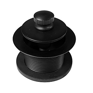 Westbrass 597244-62 White 1-1/2" Tubular Pull & Drain Bath Waste Drain Kit with 2-Hole Overflow Faceplate, Matte Black