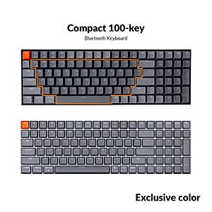 Keychron K4 Hot swappable Wireless Bluetooth/USB Wired Mechanical Gaming Keyboard, 96% Layout 100 Keys Computer Keyboard with Gateron G Pro Brown Switch White LED Backlight for Mac Windows-Version 2