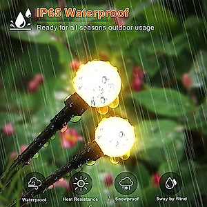 Solar Outdoor Garden Lights, 4-Pack 32 LED Solar Outside Firefly Lights with 2 Lighting Modes, Waterproof Swaying Solar Powered Lights for Pathway Yard Christmas Landscape Patio Decoration, Warm White