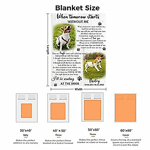 Artsadd Dog Pictures Custom Throw Blanket with Name Personalized Pet Memorial Blanket Memory Gift for Friends Sympathy Remembrance Customized Bed Throw Blanket Made in USA