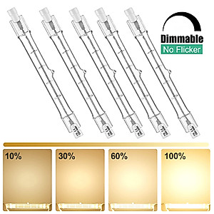 Jaenmsa R7S Halogen Bulbs 500W 120V, R7S T3 118mm 500W Bulbs 4.6 Inch, J Type Double Ended Halogen Light Bulbs for Work,Security,Landscape Lights,Dimmable,5 Pack