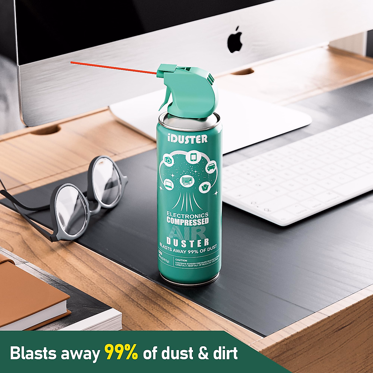 Compressed Air Duster Cleaner for Keyboard - iDuster Air Cans for Cleaning Dust, Hairs, Crumbs, Scraps for Laptop Computer Jewelry Camera