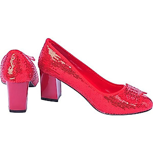 Rubies Secret Wishes Wizard of Oz Dorothy's Slippers, Red, Large (9/10) for Themed Parties and Halloween