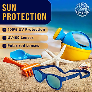 Polarized Baby Sunglasses With Strap - Unbreakable Flexible Infant Sunglasses For Toddlers Newborns 0-24 Months
