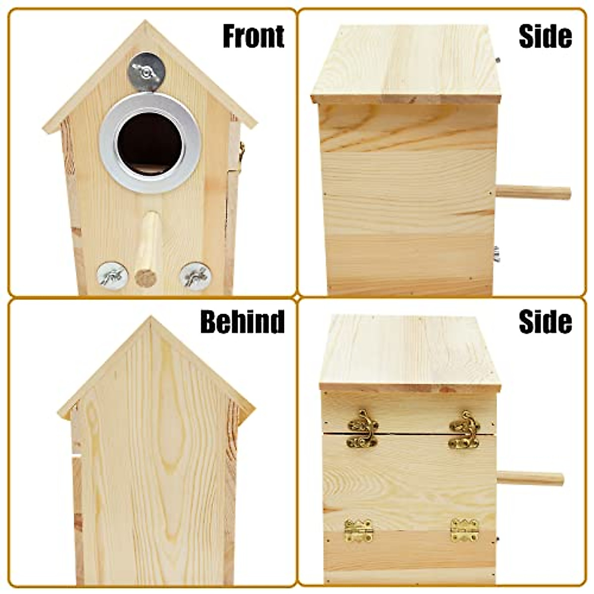 kathson Bird Nesting House，Wooden Bird Breeding Nest Parrot Breeding Mating Box for Hummingbirds Lovebirds Cockatiel Budgie Finch