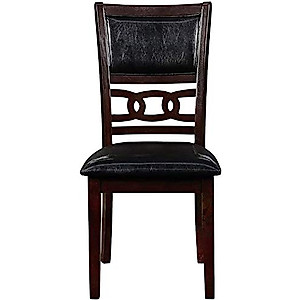 New Classic Furniture Gia 5-Piece Round Dining Set with 1 Dining Table and 4 Chairs, 47-Inch, Ebony