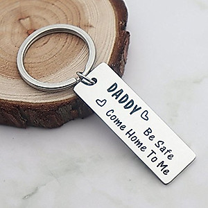 Meiligo Drive Safe Keychain I Love You Trucker Husband Gift for Husband dad Gift Valentines Day Stocking Stuffer (be Safe Come Home)