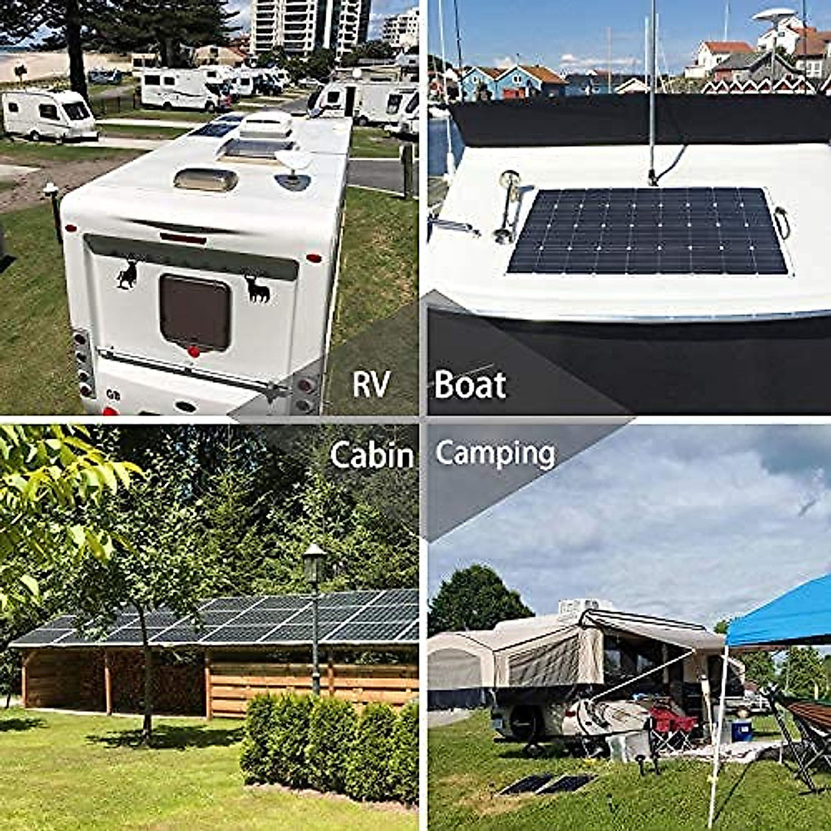 XINPUGUANG Flexible Solar Panel 200W 12V Solar Kit Monoctrystalline, 100W Solar Panel, 20A Charge Controller, Extension Cable, Alligator Clip Cable for Battery RV Car Boat Trailer (200W Solar Kit)