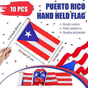 54 Pcs Puerto Rico Party Decorations Set 2 Puerto Rican Flag Banners 10 Puerto Rico Mini Hand Held Flags 40 Blue Red White Confetti Latex Balloons for Patriotic Anniversary Veterans Day