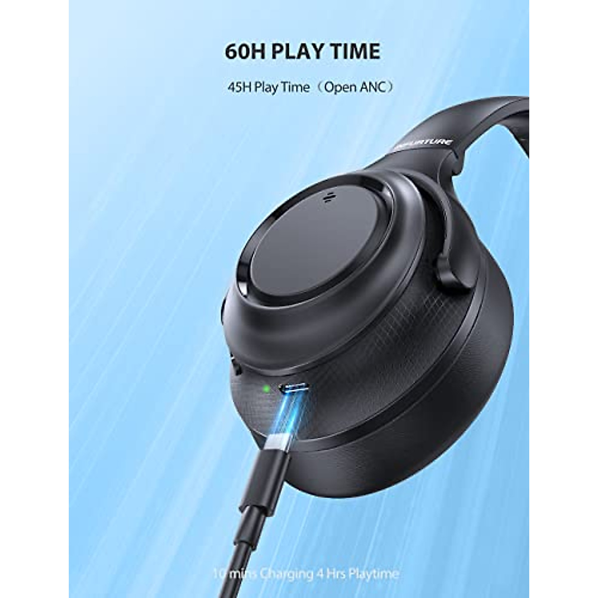 INFURTURE H1 PRO Hybrid Active Noise Cancelling Headphones，Over Ear Bluetooth 5.3 Headphones with Multiple Modes，3 EQ Modes Low Latency, 60H Playtime for Adults, Kids, TV, Travel, Home Office