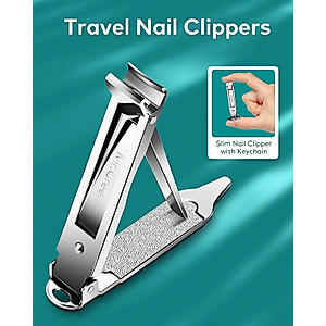 MR.GREEN Portable Nail ClippersMedical Grade Stainless Steel Foldable Nail Cutter Ultra Slim Travel Design