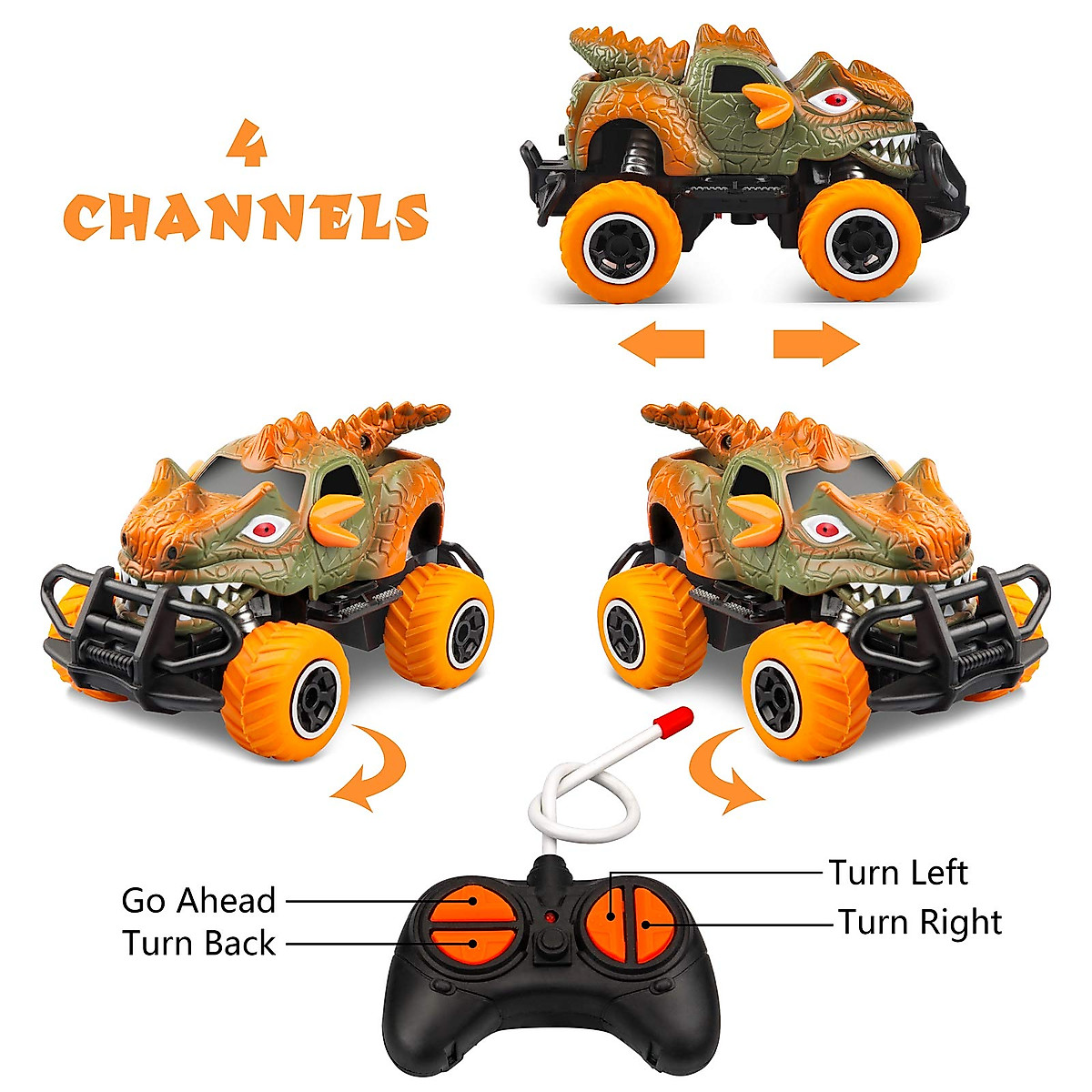 Remote Control Car for Boys 3-5, RC Car Toys for 3 4 5 6 Year Old Boys,4-Channel Off-Road Monster Trucks for Boys,1/43 Scale Remote Control Car for Girls 3-6,Toddlers Gifts for 3 4 5 6 Year Old Boys