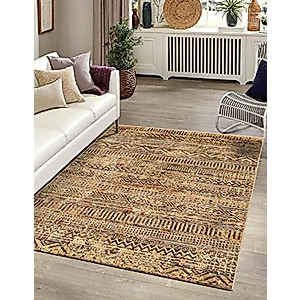 Unique Loom Saturn Collection Area Rug - Relay (Rectangular 7' 10" x 10' 0", Beige/Gray)