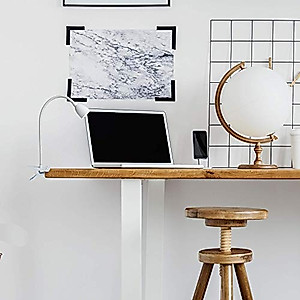 Newhouse Lighting NHCLP-OL-WH Olivia LED Clamp Light Desk Lamp with Flexible Gooseneck, 3 Brightness Levels & 3 Color Modes, White