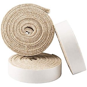 SoftTouch 1" x 60" Heavy-Duty Self-Stick Felt Furniture Strip Roll - Protect Surfaces from Scratches & Damage, Beige (3 Pack)