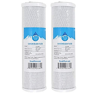 2-Pack Replacement for WaterPur CCI-10-CLW Activated Carbon Block Filter - Universal 10 inch Filter Compatible with WaterPur Clear Water Filter Housing - Denali Pure Brand