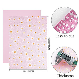 16 Pieces 8x6 Inch Pink and Baby Pink Series Faux Leather Fabric Sheets Include Metallic Litchi Fine Chunky Glitter Holographic Flamingo Patent Embossing Mermaid Scale for Leather Earring Bows Making