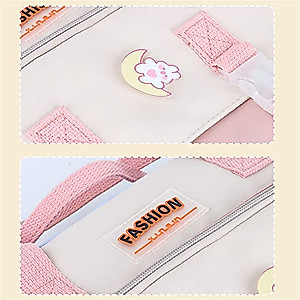 JELLYEA Kawaii Backpack Cute Tote Bag Girl School Crossbody Shoulder Bag with Kawaii Accessories Multi Purpose (Deep Pink)