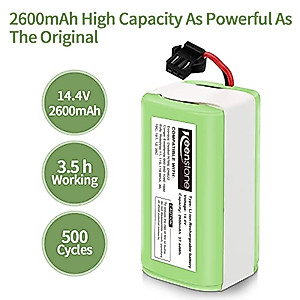 Replacement Battery Compatible with eufy RoboVac 11 11C 11S 11S PLUS 11S MAX 12 15C 15C MAX 15T 25C 30C G10 Hybrid G30 Edge R500 R450 & Ecovacs Deebot N79 N79S N95 DN622 661 | 14.4V 2600mAh
