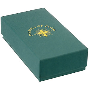 Symbols of Faith Brass-Tone with Purple AB Accent St. Christopher Slide Prayer Pendant Necklace, 36"