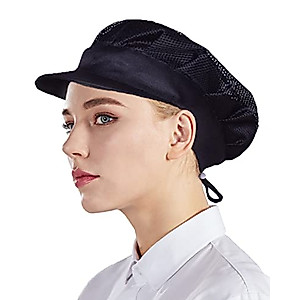 Nanxson 3pcs Unisex Chef Hat Elastic Kitchen Chef Hat Cooking Chef Cap Food Service Hair Net CF9061 (Black)