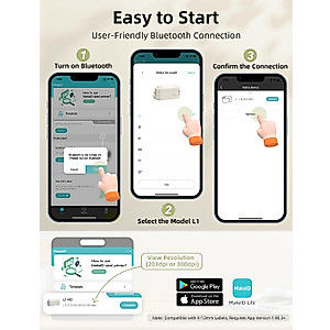 Makeid Label Maker Machine with Tape - Portable & Rechargeable Label Makers with Built-in Cutter.63" Waterproof Tape - Wireless Label Printer Compatible with Android & iOS Devices - Green