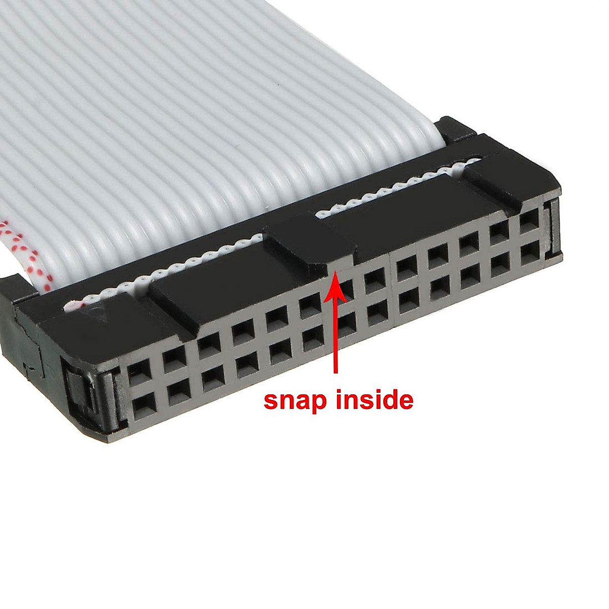 uxcell IDC Gray Wire Flat Ribbon Cable 26 Pins 128cm Length 2.54mm Pitch Type-B