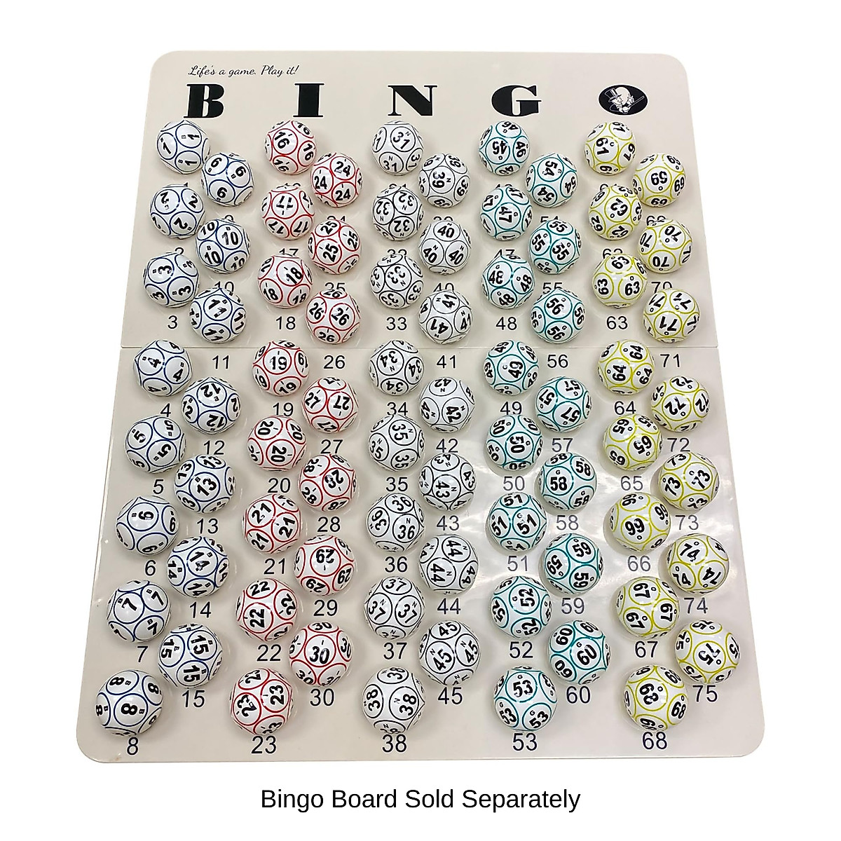 MR CHIPS Professional 12 Sided Coated Bingo Balls - Ping Pong Style for Electronic Equipment and Large Cages Multi-Colored 1.5” (38 mm)