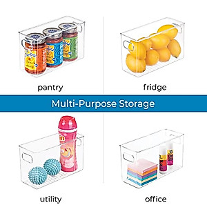 iDesign BPA-Free Plastic Pantry and Kitchen Storage, Freezer and Fridge Organizer Bin with Easy Grip Handles – 10” x 4” x 6”, Clear