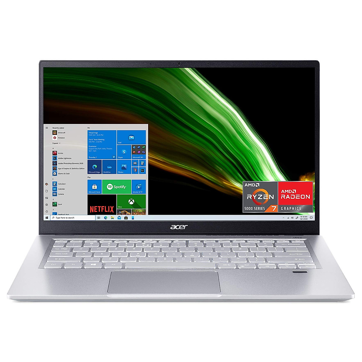 Acer Swift 3 Thin & Light Laptop | 14" Full HD IPS 100% sRGB Display | AMD Ryzen 7 5700U Octa-Core Processor | 8GB LPDDR4X | 512GB NVMe SSD | WiFi 6 | Backlit KB | FPR | Amazon Alexa | SF314-43-R2YY