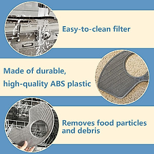 WPW10463906 Dishwasher Filter Replacement Part Assembly for Whirlpool W10463906 AP6021820, W10195360, 2312301, PS11755148, W10195360 (Grey)