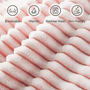 EMME Sherpa Blanket Fleece Throw Blanket, Soft, Plush, Warm and Cozy Blanket, Single Layer, 3D Touch Experience, Perfect for Bed Couch and Sofa Chair(Pink, 50'' x 60'')