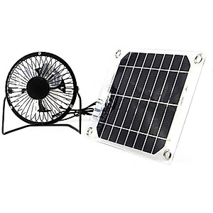 solar Ventilator Solar Fan 6W 4 inch Free Energy for Greenhouse Motorhome House Chicken House Outdoor Home Cooling Chicken coop USB fan