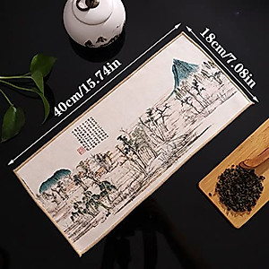 1pcs Chinese Painted Tea Towel Absorbent Rag, Thickened Table Cleaning Tea Cloth, Cotton Household Cloth Dish Cleaning Wipe Tea Towels (Color : 07, Size : 0.6x1.3ft)