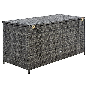 SAFAVIEH Outdoor Collection Oliveira Grey/White Cushion Box