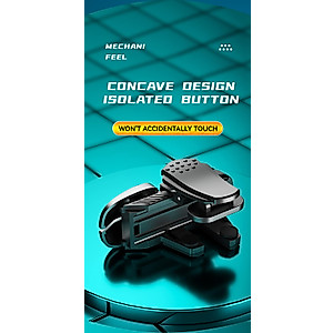 2022 New Model Seven Trees Mobile Game Controller for PUBG/Fornite/Knives Out/Rules of Survival/Call of Duty Gamepad Trigger Aim Button L1R1 L2 R2 Shooter Joystick for iPhone Android iPad Mini 5 Phone Game Pad Accesorios (Blue)