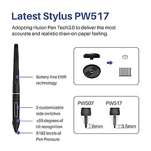 HUION KAMVAS 13 Drawing Tablet with Screen Full-Laminated Graphics Tablet with Battery-free Pen Tilt Support, Adjustable Stand, and 8 Shortcut Keys,13.3" Pen Display for Android, Mac, PC, Linux, Black