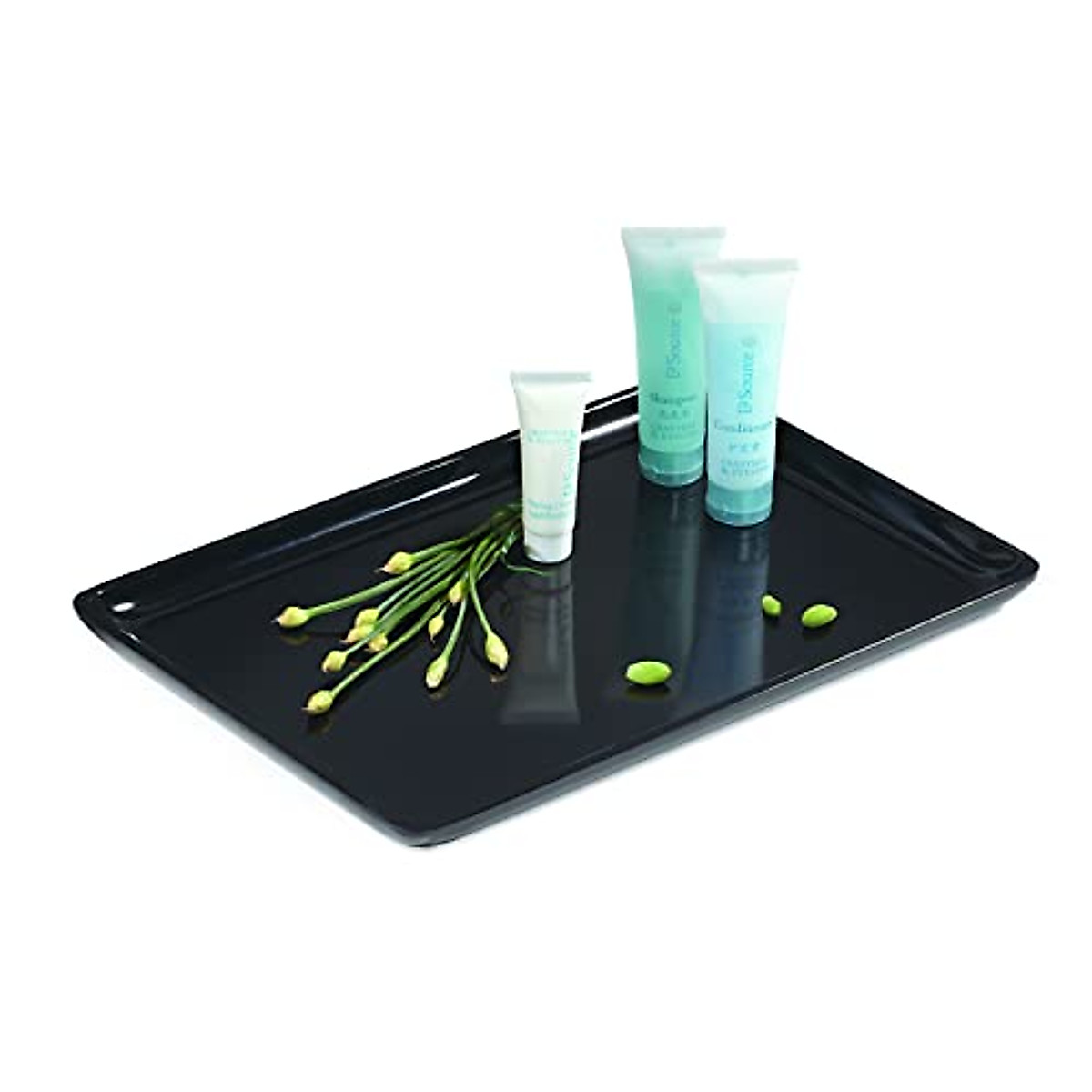 G.E.T. Enterprises ML-179-BK 11.69" x 7.88" Melamine Rectangular Tray, Black