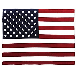 Oversized USA Flag Fleece Throw Blanket, 60 inch x 80 inch Red/White/Blue