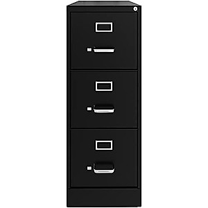 UrbanPro 22-in Deep 3 Drawer - Letter Width - Vertical Metal File Cabinet - Black - Commercial Grade - Fully Assembled