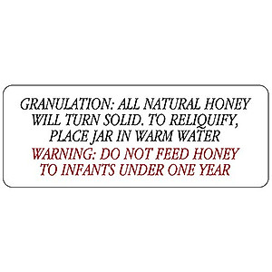 Honey Raw Organic Pure Rectangle Personalized Farm Home Made Product Kitchen Name Mason Jar Labels (Honey Warning Labels)