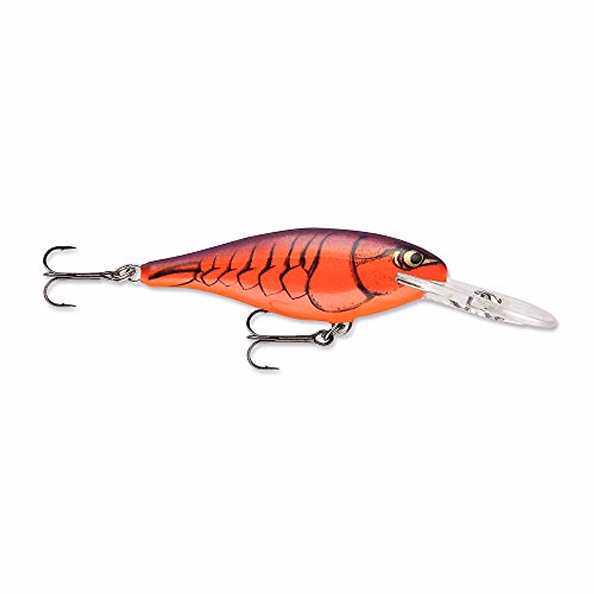 Rapala Shad Rap Lure, Size 05, 2" Length, 4'-9' Depth, 2 No 8 Treble Hooks, Demon, Per 1