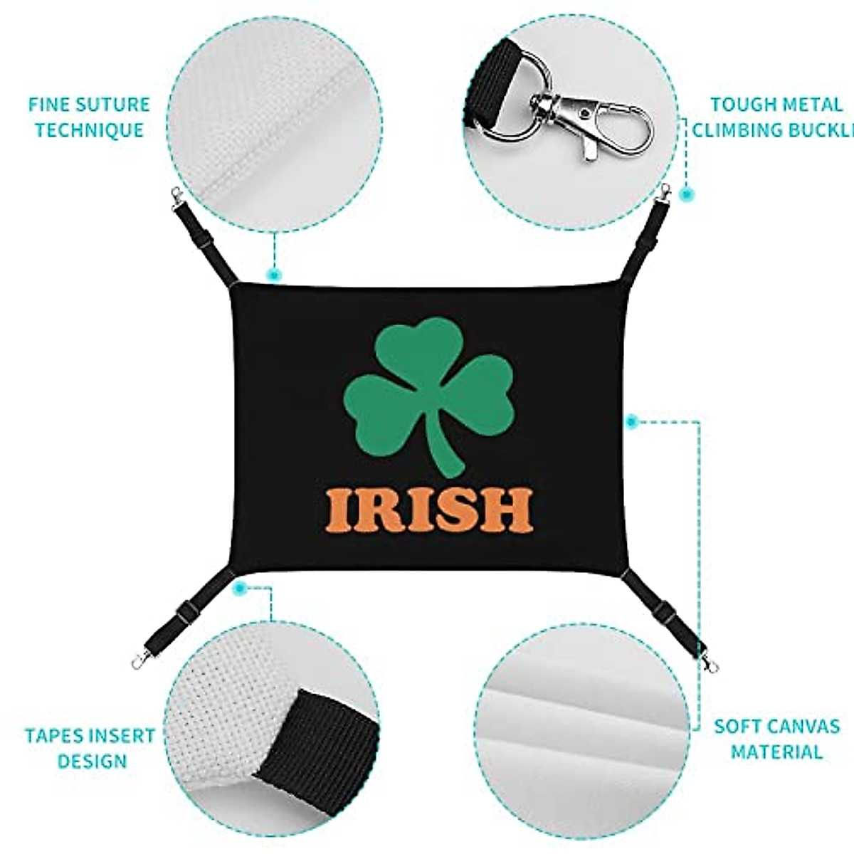 Irish Clover Pet Hammock Comfortable Adjustable Hanging Bed for Small Animals Dogs Cats Hamster