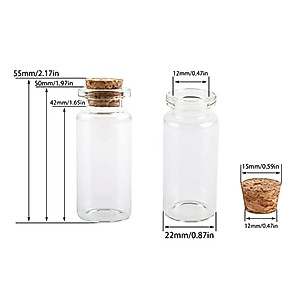 MaxMau Small Bottles with Corks,10 Milliliter 100 Packs Tiny Vials Mini Cork Stopper Clear Jars for DIY Art Crafts Projects Party Decoration Wedding Favors