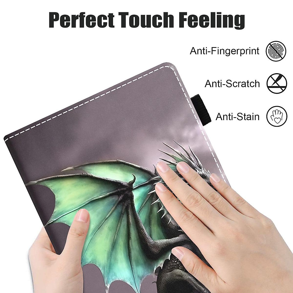 JDHJFBFJNP Case for All-New Fire HD 10/Fire HD 10 Plus Tablet 10.1" (11th Generation, 2021 Release) - PU Leather Stand Flip Cover with Card Slot & Pencil Holder, Dragon