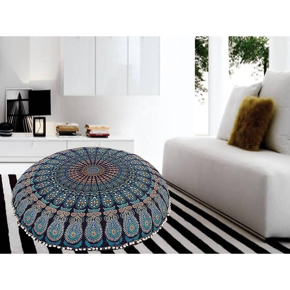 My Dream Carts 32 Inch Floor Pillow Cushion (Cover Only) Meditation Seating Throw Cushion Cases