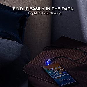 ESSAGER Magnetic Charging Cable 4 Pack(3.3+3.3+6.6+6.6) ft, 360°& 180°Rotation Magnetic Charger Cable with LED Compatible with USB C Type-c Micro 3 in 1 Charger Cable(Black)