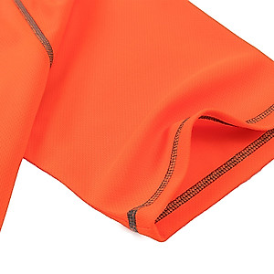 Corna Men's Short Sleeve Mesh Polo Shirts Moisture Wicking Performance Golf Polo(HI VIZ Orange,XXL)