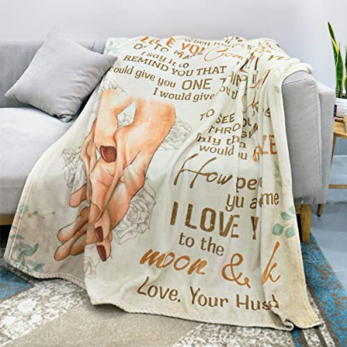 JOLOCHILL Gifts for Wife, to My Wife Blanket Mother's Day Wedding Anniversary Christmas Romantic Gifts for Her, Wife Birthday Gift Ideas, Presents for Her, Gifts for Wife Blanket 60x80